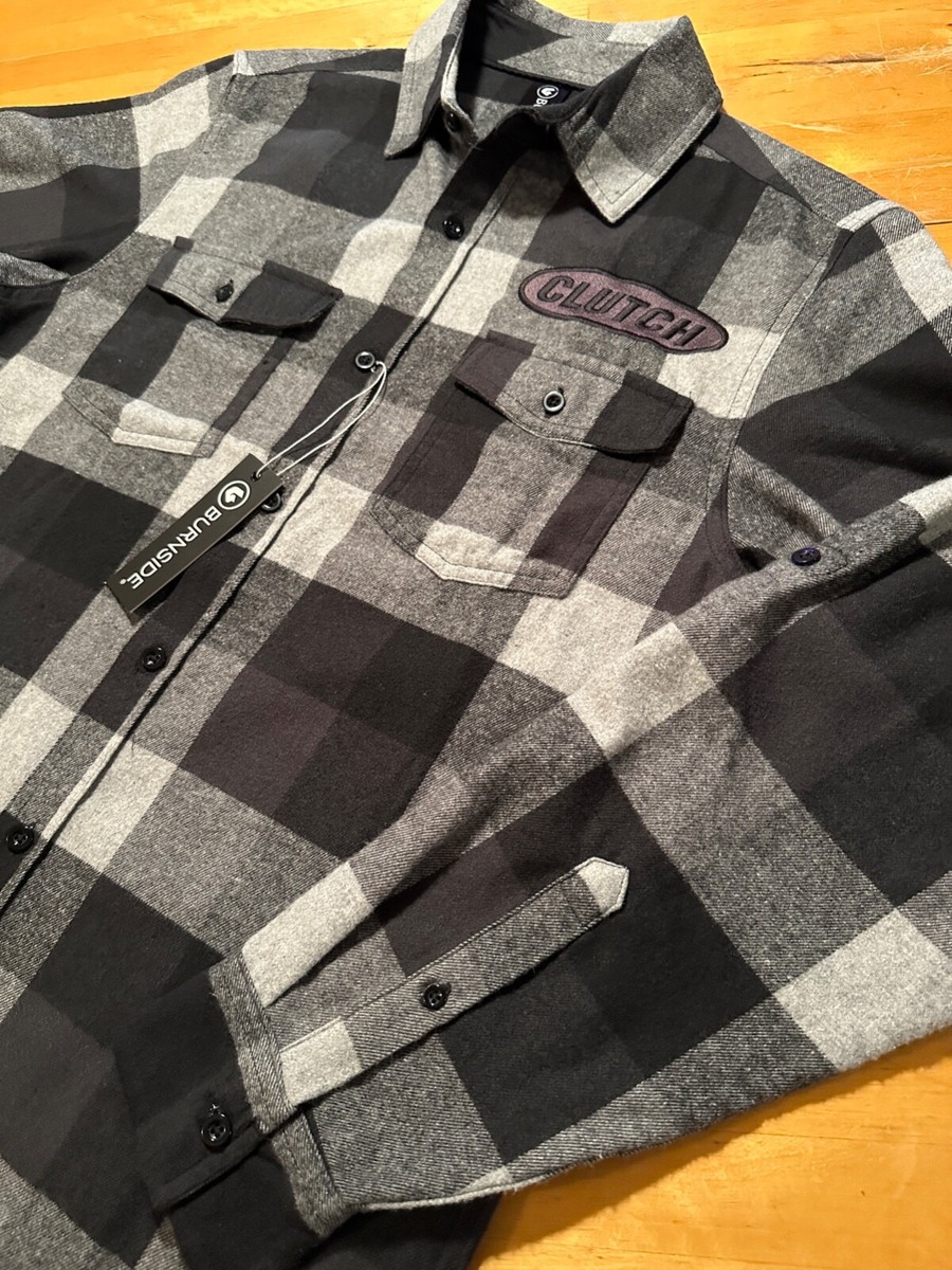 Clutch Band Weathermaker Flannel Shirt Gray Black - Size Clutch Band Weathermaker Flannel Shirt Gray Black - Size