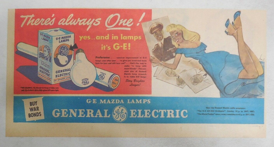 General Electric Ad: G-E Mazda Lamps, Light Bulbs ! Size: 7.5 x 15 in ...