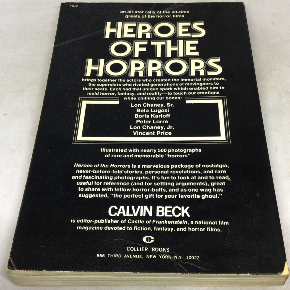 Vintage 1975 Heroes Of Horrors By Calvin Thomas Beck Signed By William ...