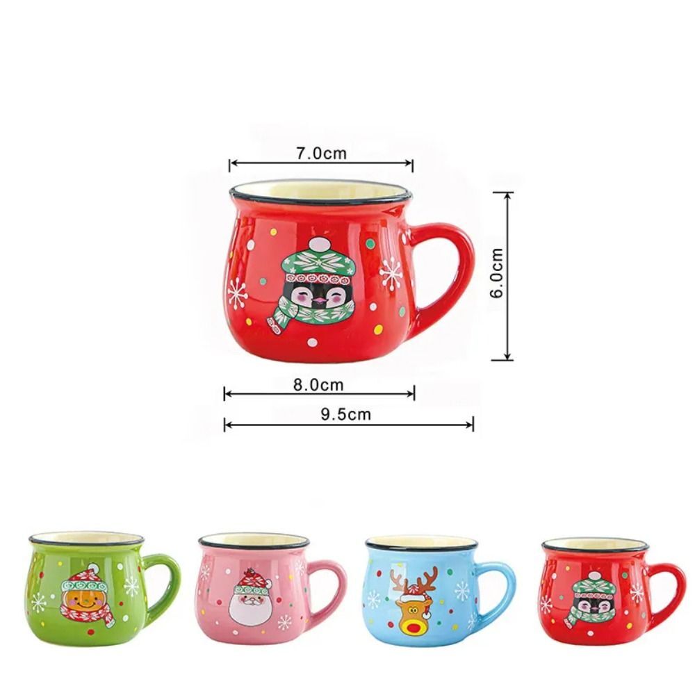 Breakfast Cup Ceramic Christmas Mug Cartoon Santa Traveling Cup Mousse ...