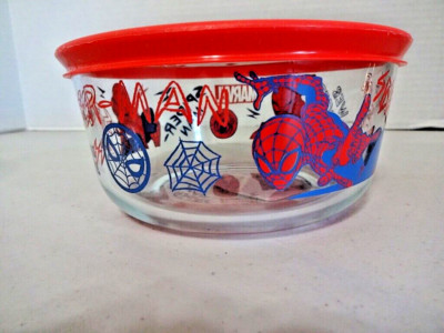 BRAND NEW PYREX Marvel Comics Spider-Man Glass Bowl with Lid 4 Cup | eBay