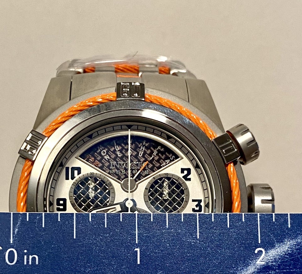 53mm Retrograde BOLT ZEUZ Silvertone Bracelet Swiss 8040.N Chrono ...