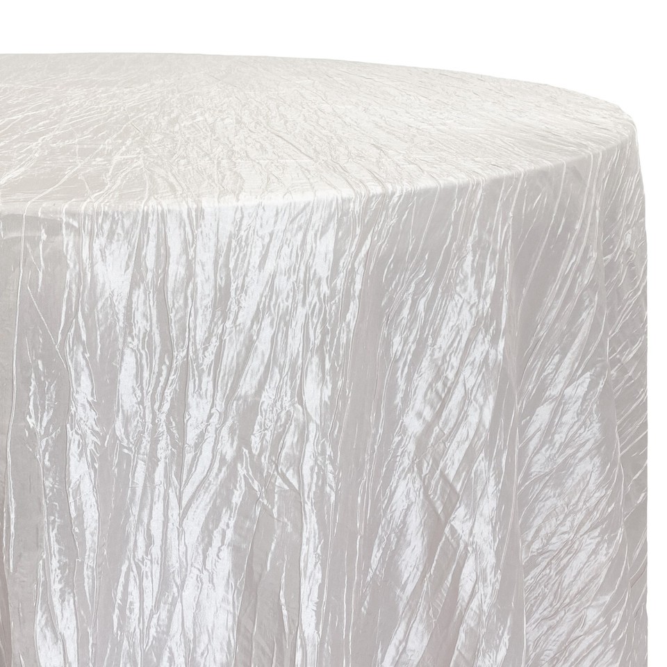 Crinkle Taffeta Tablecloth for Round Tables Crushed Cloths for Weddings ...