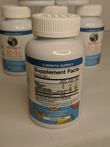 X6 Mary Ruth's K2 + D3 Calcium Gummies Peach, Mango & Apricot 60 ...