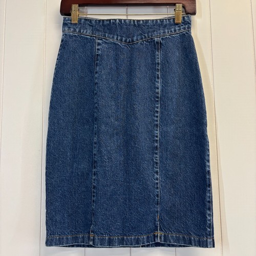Vintage Whipp Womens 80s Preppy Denim Mini Skirt Size 9/10 Indie Sleaze ...