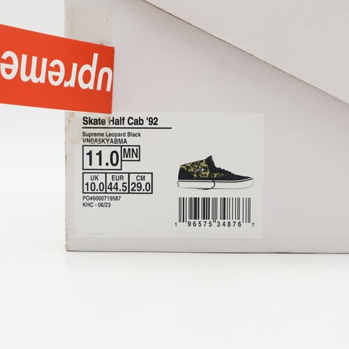 VN0A5KYABMA Supreme Vans Skate Leopard Half Cab 92 Black Animal Beige ...