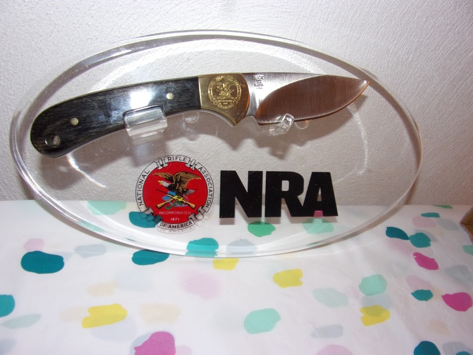 NRA Buck Knife With Commemorative Plaque to Display | eBay