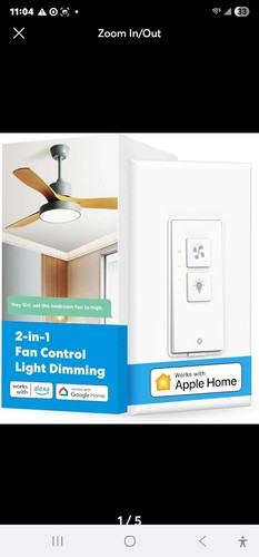 meross Smart Ceiling Fan Control & Dimmer Light Switch, Works w/Apple ...