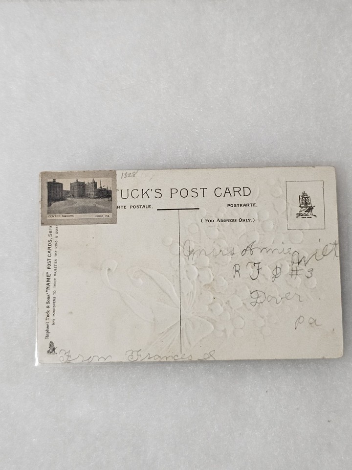 IDA Name Postcard Antique Circa 1908 Tuck's Floral Cursive Lettering ...