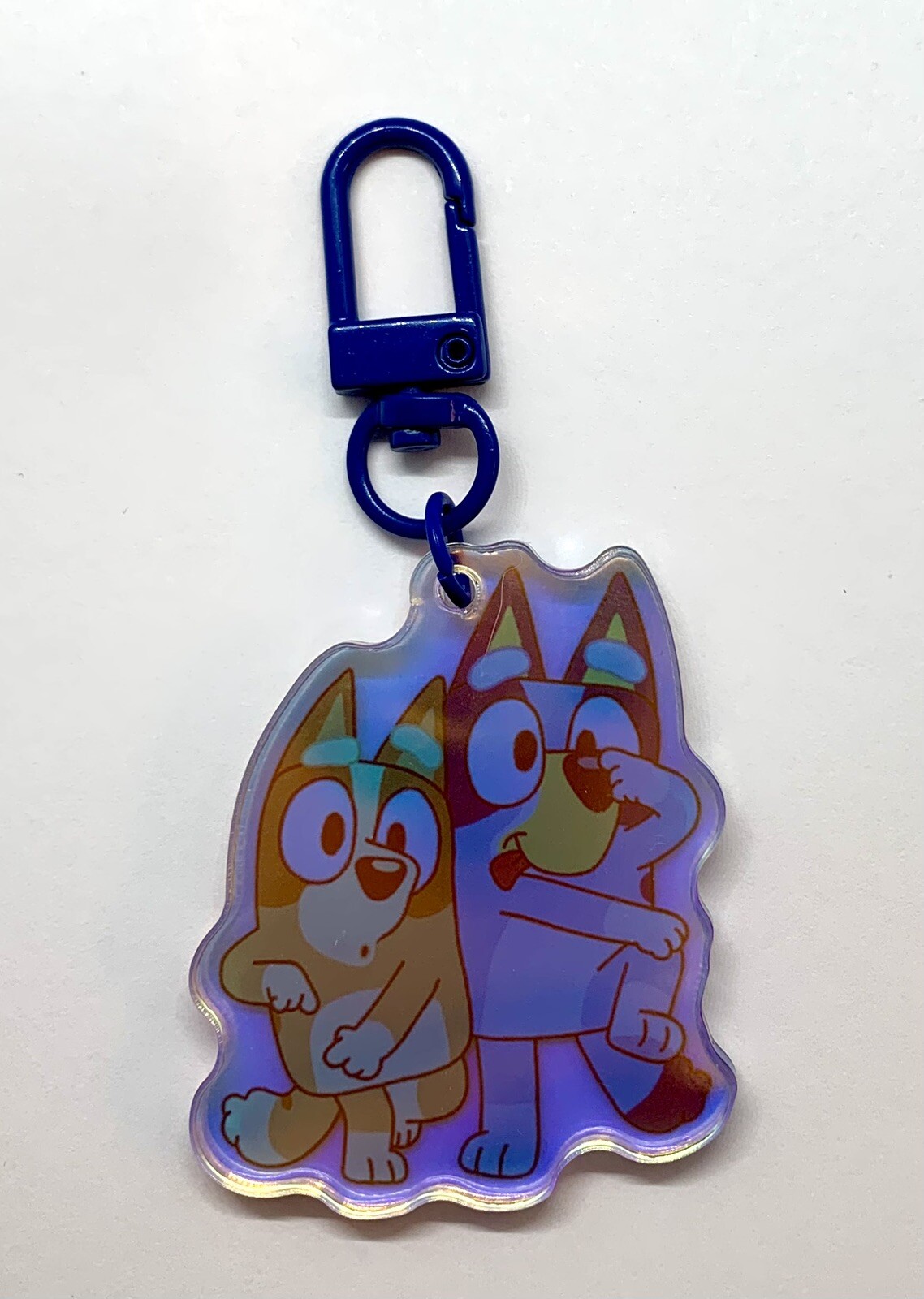 Bag Charm Keychain Blue Red Heeler Cartoon Dog Bingo Holographic Key ...