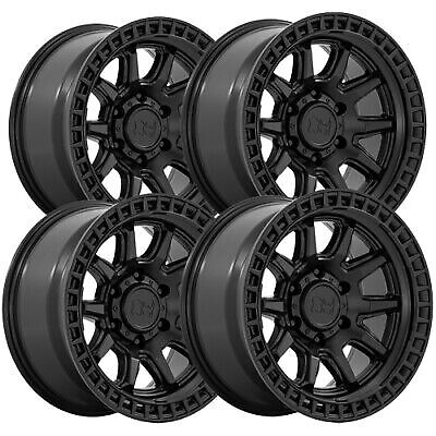 (Set-4) Black Rhino Calico 17x8.5 5x120 +34mm Matte Black Wheels Rims ...