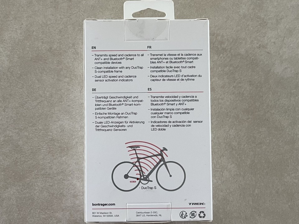 Bontrager DuoTrap S Digital Wireless ANT+ Bluetooth Speed Cadence ...