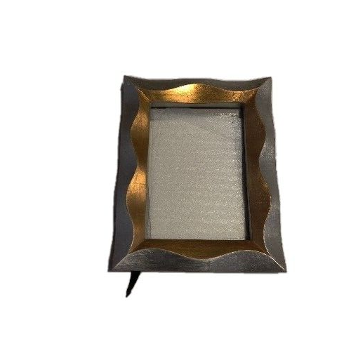 Vtg Painted Geometric 2 Tone Picture Frame Gold And Silver Statement ...