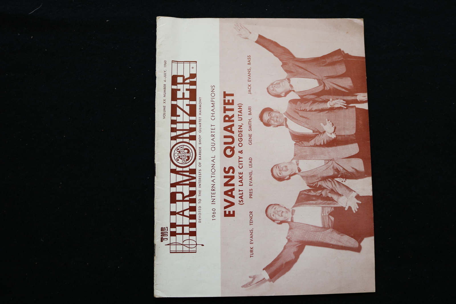 1960 JULY THE HARMONIZER MAGAZINE - THE EVANS QUARTET COVER - SP 4926E ...