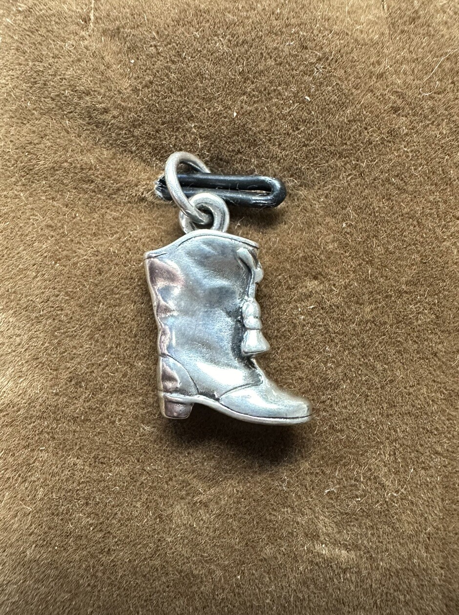 Retired James Avery Sterling Silver Boot 👢 Charm - Gem