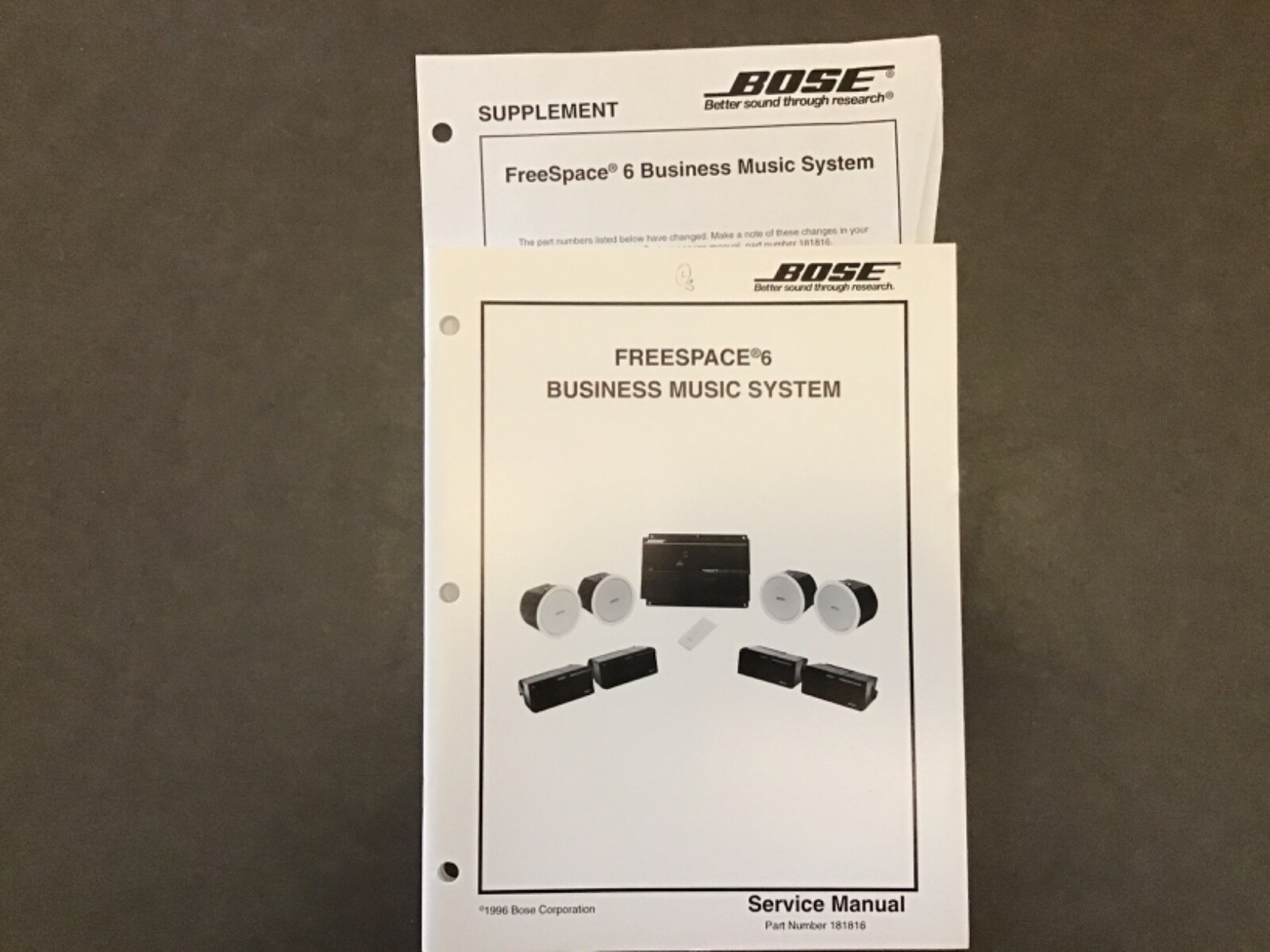 Bose freespace 6 business music system service manual orig. +supplement ...