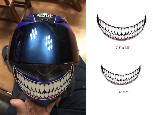 Evil Smile Mouth Teeth Sticker Decal Vinyl Motorcycle Helmet Biker ...