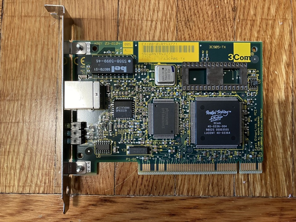 3Com 3C905-TX network interface card PCI NIC LAN retro PC Windows 95/98 ...