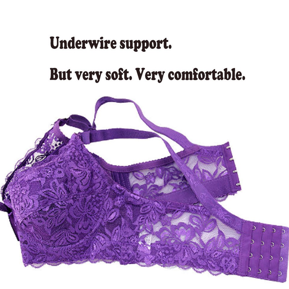 Flat-chested Women Bras Underwire Push Up Bra Slightly Padded Lace Sexy ...