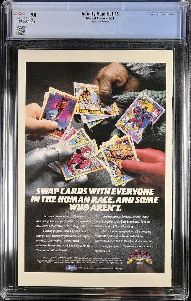 Infinity Gauntlet #3 newsstand CGC 9.8 W 1991 Starlin Perez Galactus Thanos | eBay
