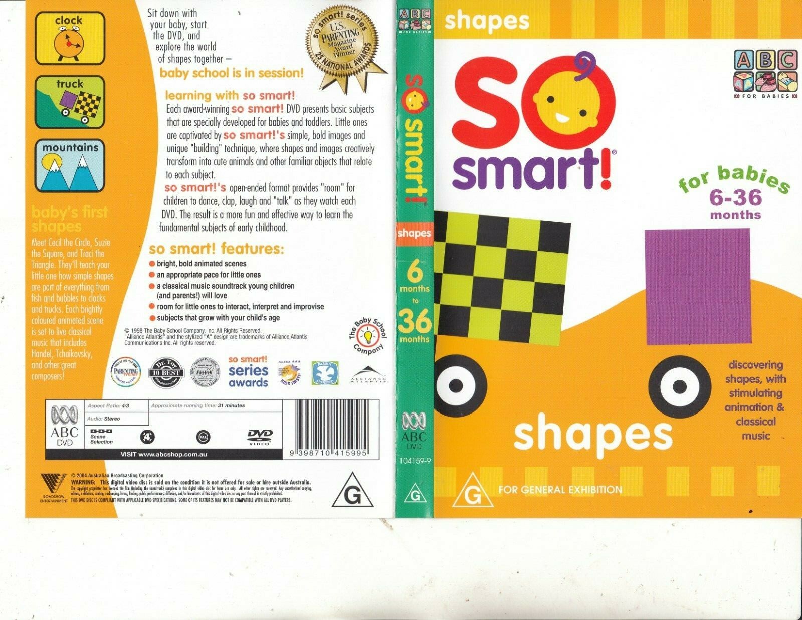 ABC For Babies-2004-So Smart-Shapes For Babies 6-36-Baby ABC-DVD | eBay