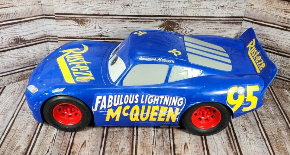Disney CARS Blue Fabulous Lightning McQueen Rusteze 20" Plastic Car Toy ...