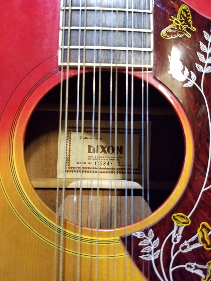 Vintage 1960s Dixon 0684 Hummingbird 12 String Acoustic Lawsuit Era ...