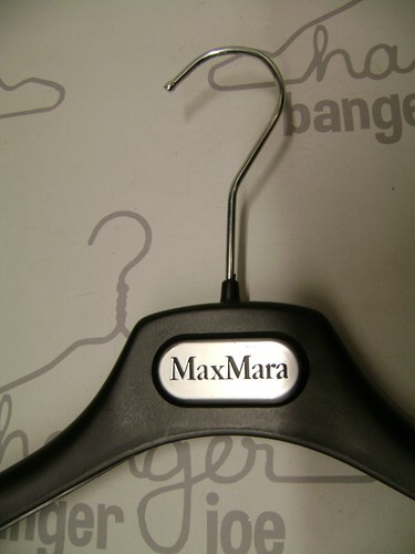 MAX MARA BLACK PLASTIC 16" CURVED (LH) DRESS SHIRT COAT HANGERS SET 20 ...