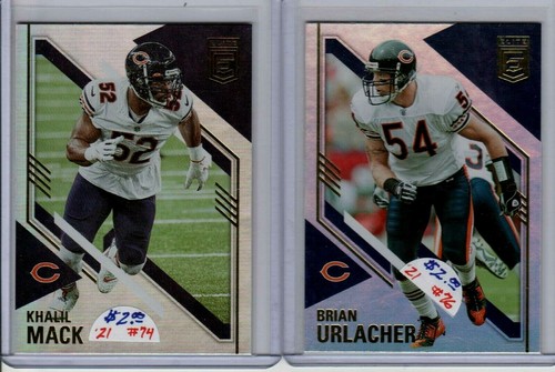 Chicago Bears 2021 Panini NFL Donruss Elite #74 Khalil Mack #76 Brian ...