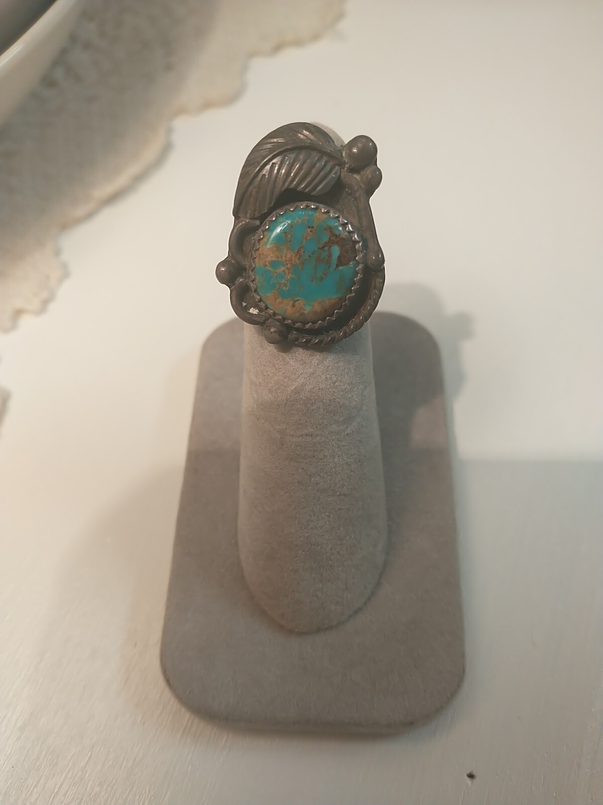 Antique HALLMARKED Native American Turquoise ring siz… - Gem