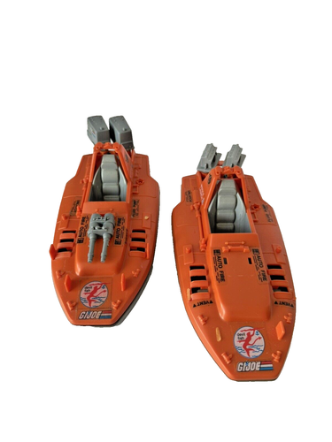 2 Vtg 1986 Hasbro GI Joe Devil Fish Orange 8" Boats Cobra NOT COMPLETE ...