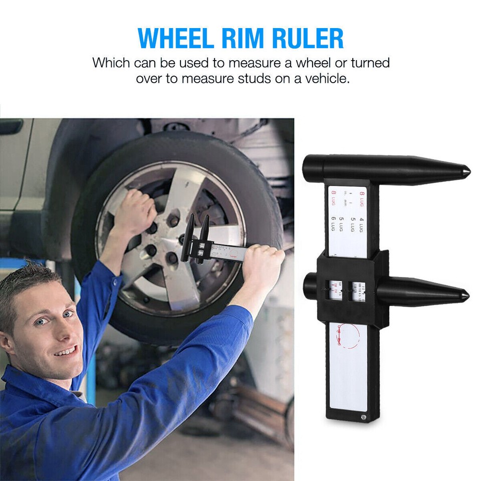 WHEEL RIM BOLT CIRCLE PATTERN SLIDING MEASURING TOOL GAUGE 4 5 6 8 LUG ...