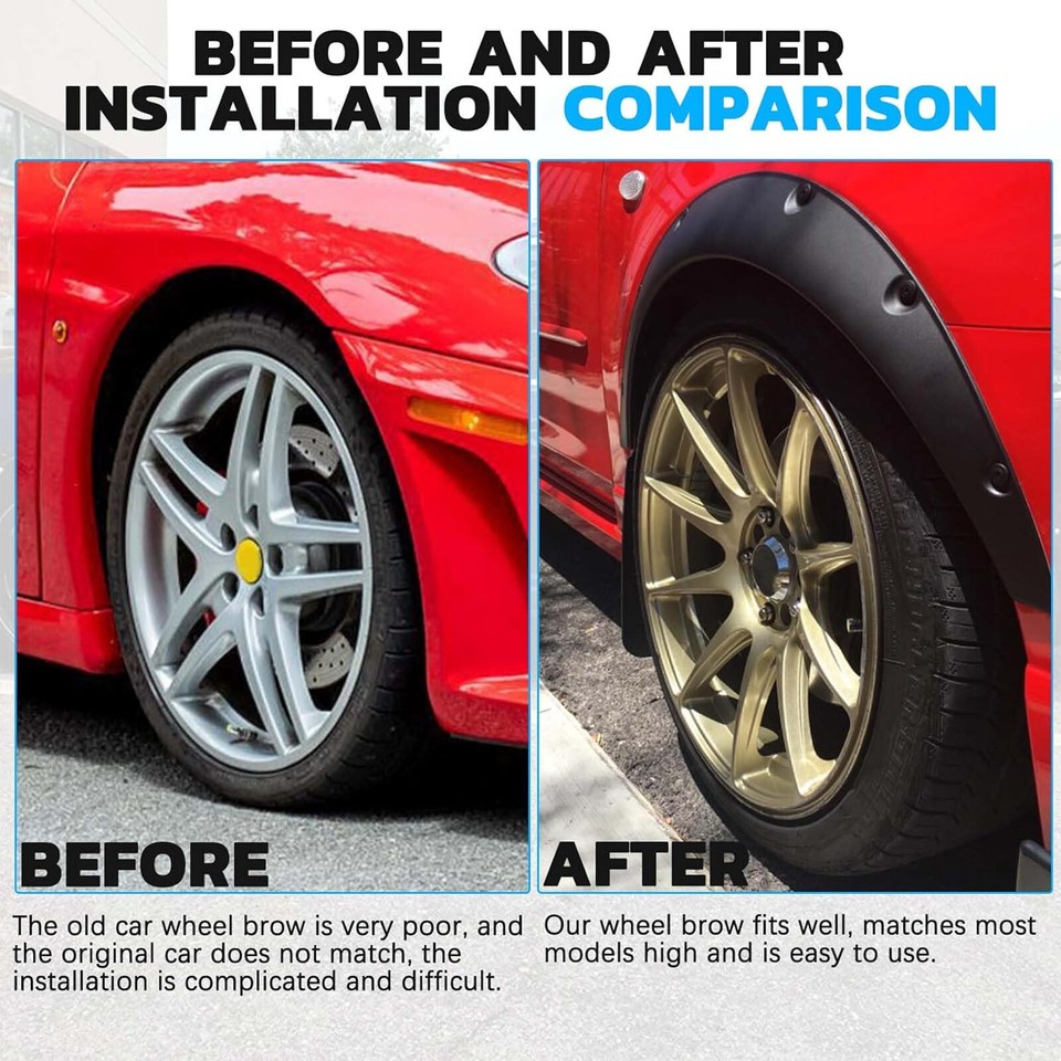 4x Fender Flares 3.5" Durable Extra Wide Wheel Arches Body Kit For MG ...