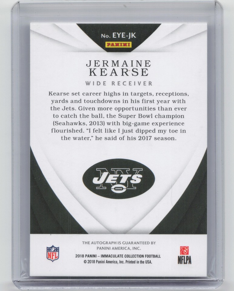 2018 Panini Immaculate #EYE-JK Jermaine Kearse Eye Black Auto /49 | eBay