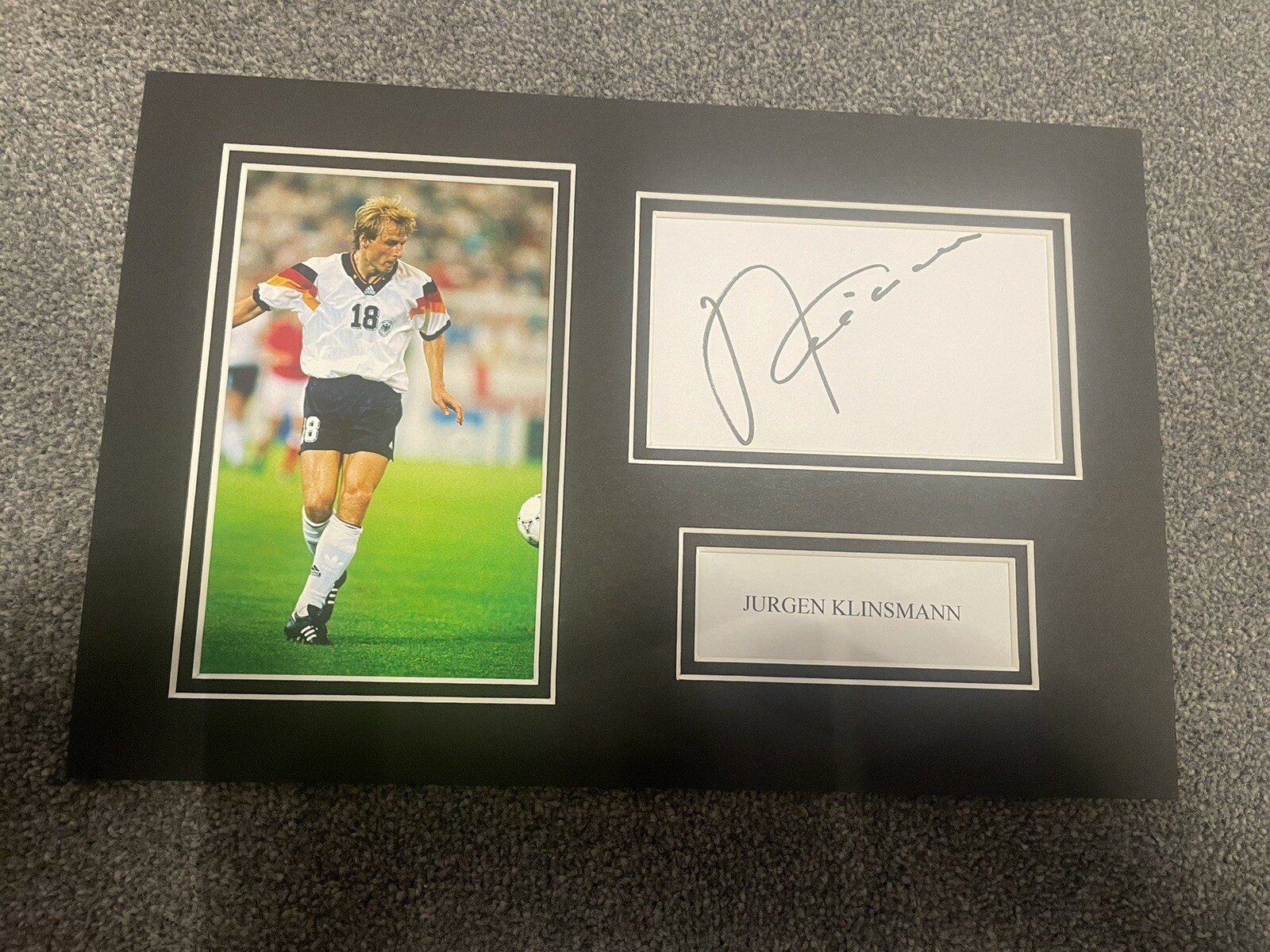 Jurgen Klinsmann Hand Signed White Card Germany Mount Display | eBay