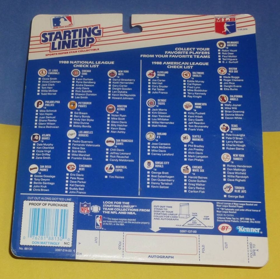 1988 DON MATTINGLY New York Yankees Rookie Starting Lineup | eBay