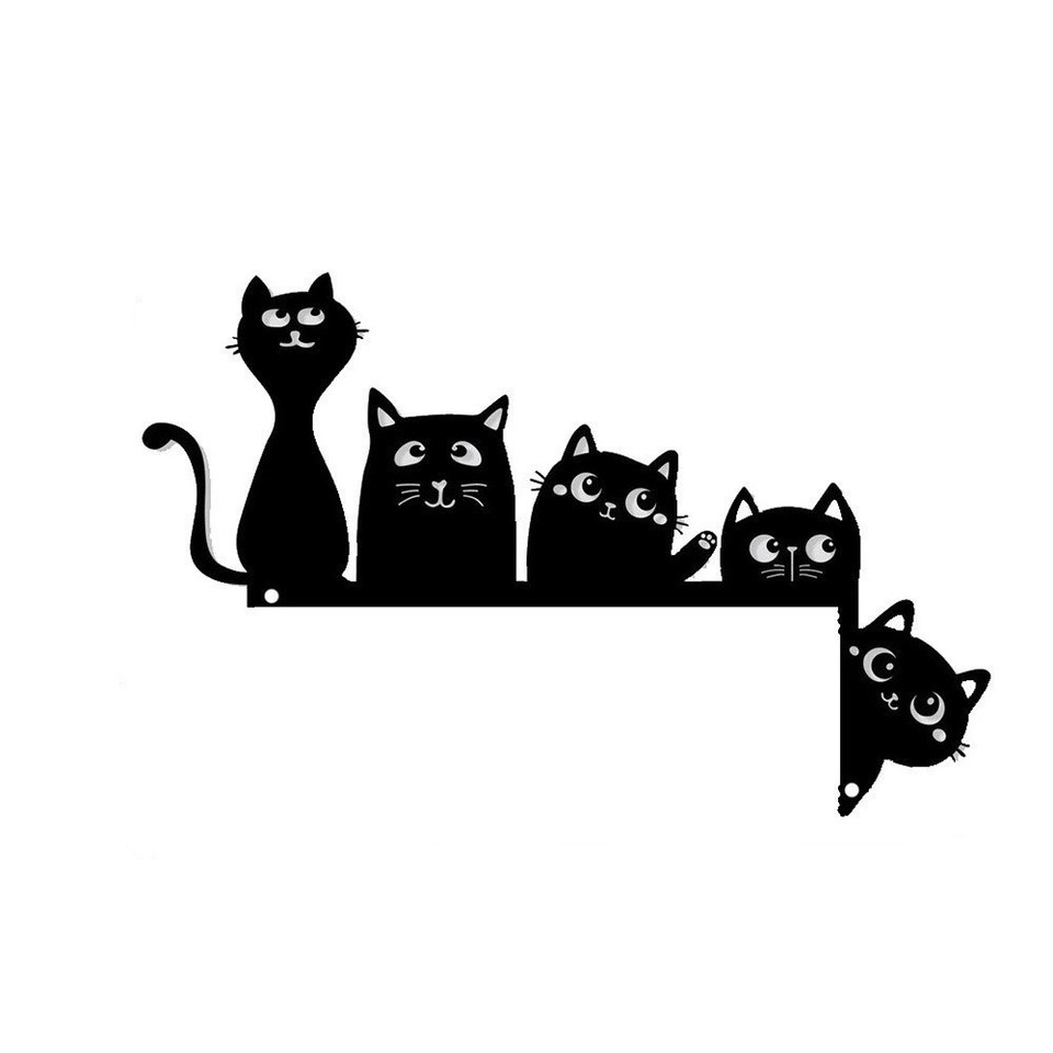 Metal Cat Wall Decor Colorful Wall Hanging Decoration Backyard | eBay ...