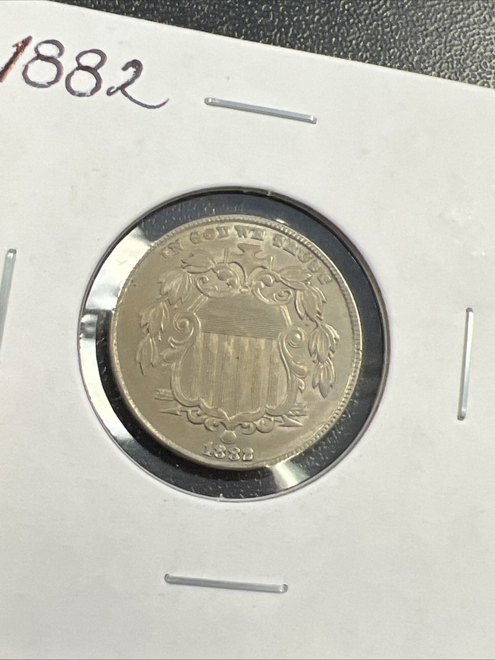 1882 Shield Nickel - AU / Without Rays / Beautiful Condition! - No ...