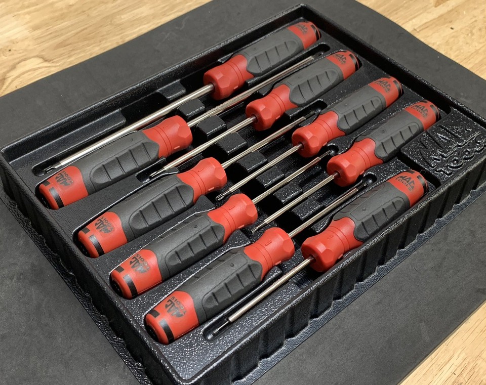 NEW! Mac Tools 9pc Torx Screwdriver Set RED/BLACK Soft Grip Handle ...