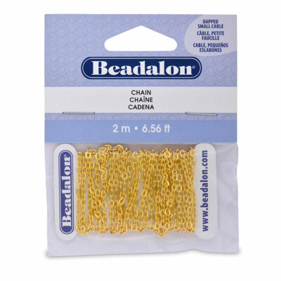 Beadalon Small Dapped Cable Chain, Gold, 2 Metre Length | eBay UK