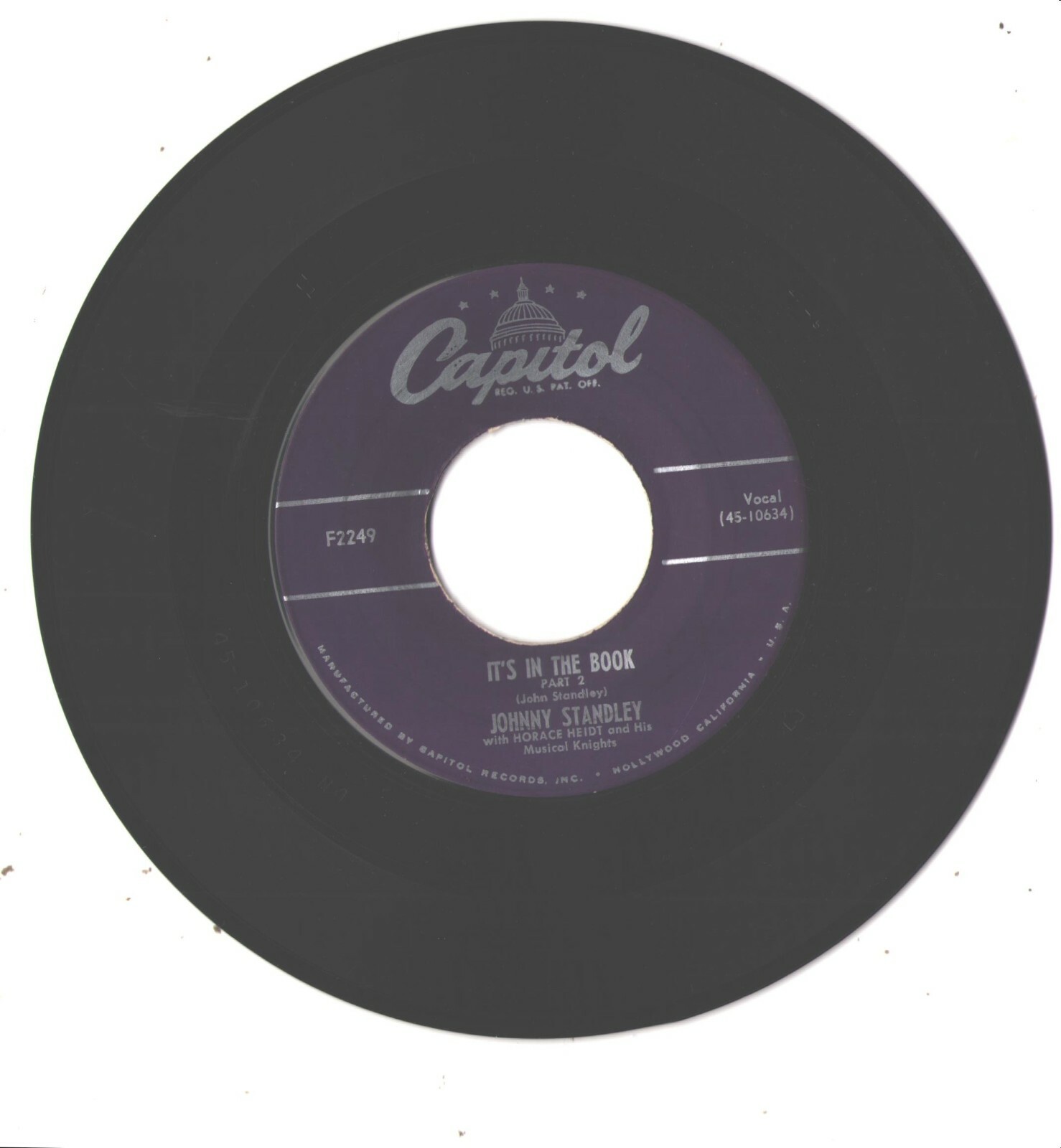 JOHNNY STANDLEY--7'-45--(IT'S IN THE BOOK)--VG+ | eBay