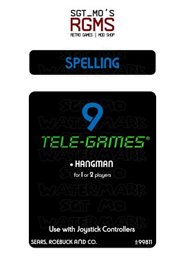 Atari 2600/Sears Tele-Games Replacement Label - Spelling | eBay