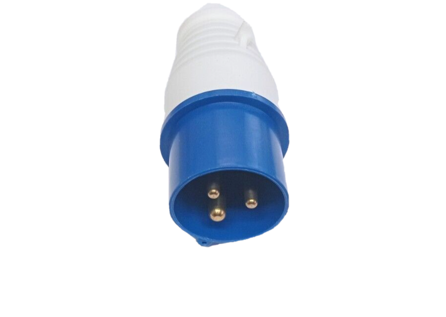 Caravan Mains Plug 240v 16A Blue 3 Pin Electric Hook Up Male Connector ...