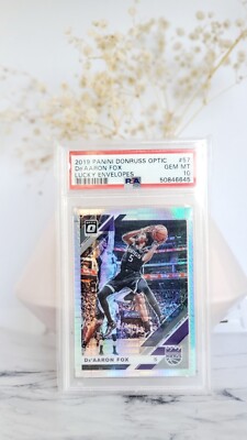 2019-20 Donruss Optic De'Aaron Fox SSP /8 Lucky Envelopes Refractor PSA ...