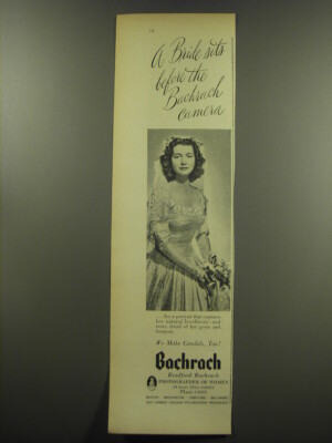 1949 Bradford Bachrach Photographer Ad - A bride sits before the ...