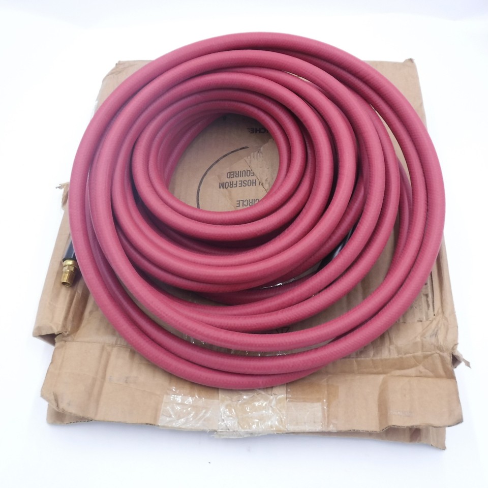 Thermoid 3 /8"x25' Red Air Hose With Brass Fittings 538-25 EPDM Rubber ...
