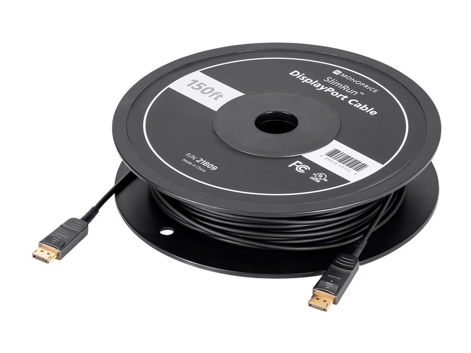 Monoprice AV DisplayPort Cable - 100 Feet, 32.4Gbps, 8K@30Hz, 5K@60Hz ...