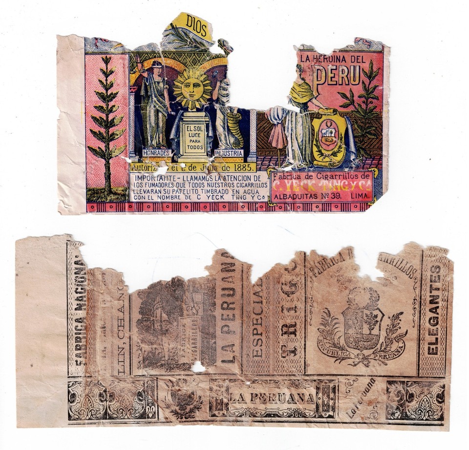 PERU 14 Old cigarette packet label 1890´s to 1905´s Lima & Tacna RARE ...