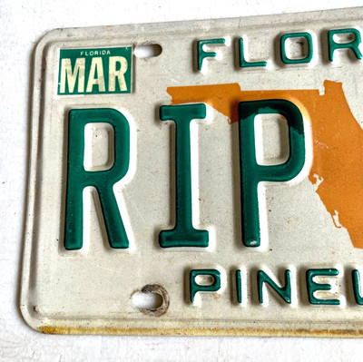 RIP License Tag Plate Pinellas County Florida March 1985 Collection ...