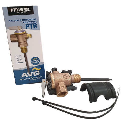 AVG 700kPa PTR15/700 15mm ½" PTR Pressure Temperature Relief Valve HT55 ...